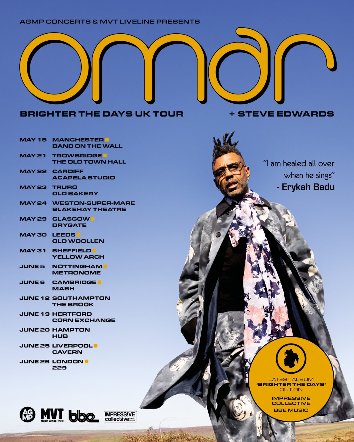 Omar Announces ‘Brighter The Days’ Grassroots UK tour, Supported by ...